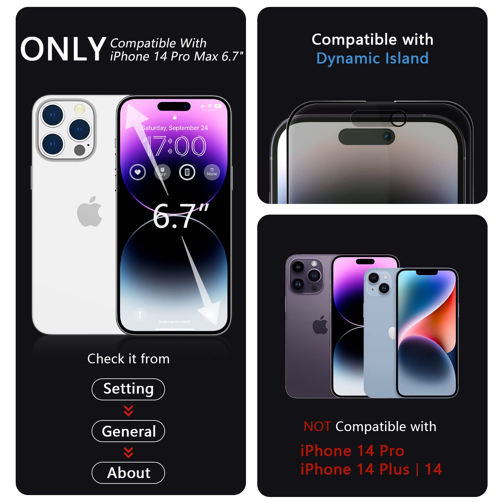 imluckies [2 Pack Matte Privacy Screen Protector for iPhone 14 Pro Max, Anti-Glare & Anti Fingerprint, Dynamic Island Compatible, Anti-Spy Private Tempered Glass Smooth Film, Easy Install 6.7"