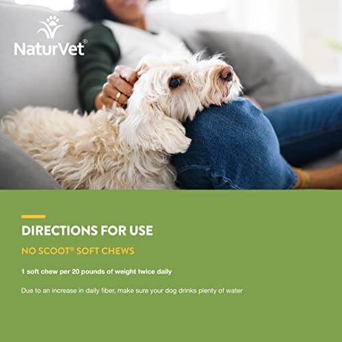 NaturVet - No Scoot for Dogs - 120 Soft Chews - Plus Pumpkin - Supports Healthy Anal Gland & Bowel Function - Enhanced with Beet Pulp & Psyllium Husk