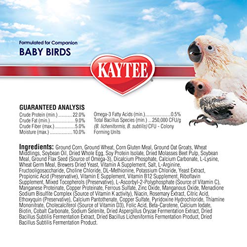 Kaytee Exact Hand Feeding Pet Bird Baby Food For Parrots, Parakeets, Lovebirds, Cockatiels, Conures, Cockatoos, and Macaws, 5 Pound