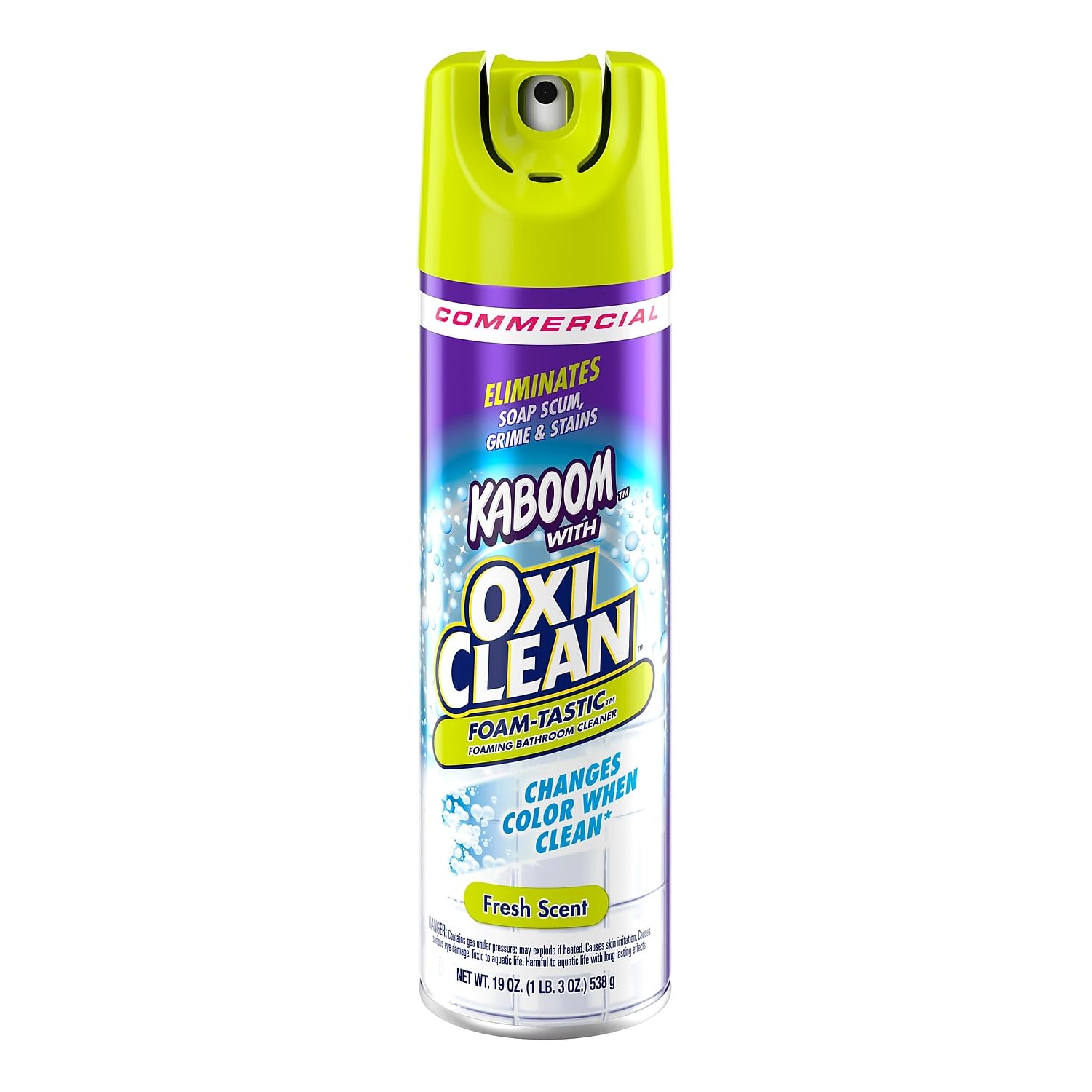 Kaboom 5703700071CT Foamtastic Bathroom Cleaner, Fresh Scent, 19 oz Spray Can, 8/Carton