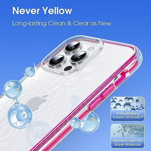 CASEKOO Air-Filled Designed for iPhone 14 Pro Max Case [5X Military Drop Protection][Air-Filled Bumper]Clear Backplane Shockproof Protective Slim Phone Cases for Men Women 6.7 Inch 2022,CloudCush Pink