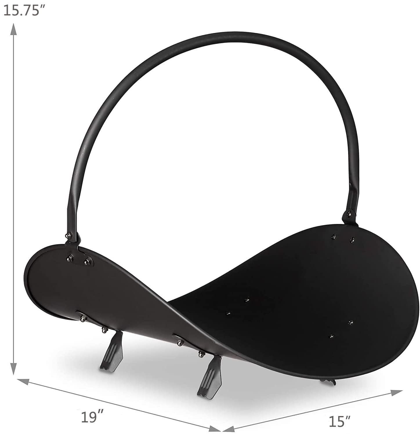 CALIDOLA Black Log Holder Indoor and Outdoor Firewood Rack Hearth Basket