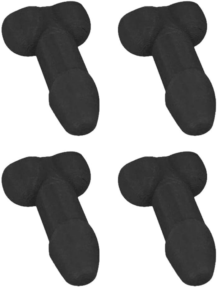 4Pcs Black Funny Creative Valve Stem Caps,Funny Airtight Dust Proof Covers Universal Car Tire Dick Shape Valve Caps Luminous Stem Cap Kit for Cars,SUV,Bicycle,Trucks Motorcycles Tire Valve Stem Caps