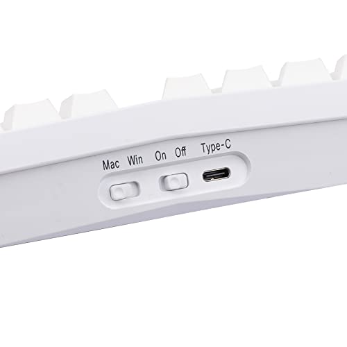 EPOMAKER Feker Alice Layout Gasket 68-Key Hot Swappable Bluetooth/2.4Ghz/ Type-C Wired/Wireless Gaming Keyboard, with 8000mAh Battery, NKRO, RGB Backlight, Dye-sub PBT Keycaps, for Win/Mac(White)