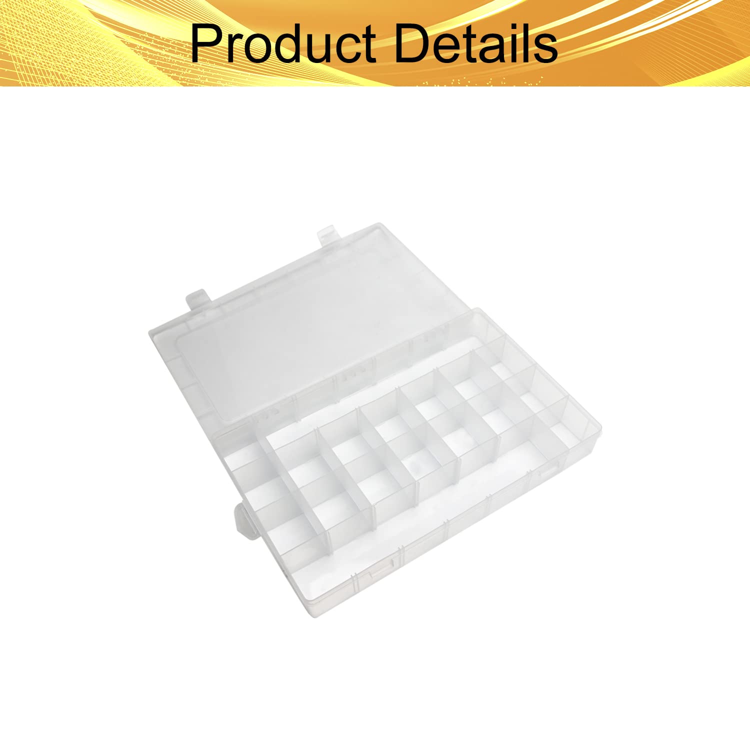 Juvielich Clear Plastic Organizer Box, 28 Grids Adjustable and Fixed Storage Container Jewelry Box for Beads Art DIY Crafts Jewelry Fishing Tackles 13.78"x8.46"x1.77"(LxWxH)