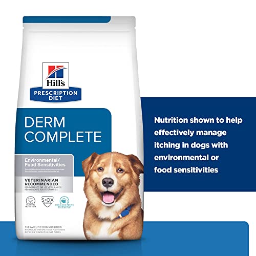 Hill's Prescription Diet Derm Complete Skin & Food Sensitivities Dry Dog Food, Veterinary Diet, 24 lb. Bag