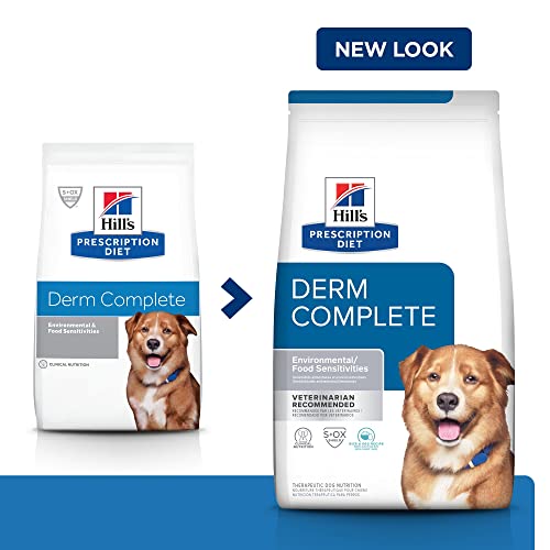 Hill's Prescription Diet Derm Complete Skin & Food Sensitivities Dry Dog Food, Veterinary Diet, 24 lb. Bag