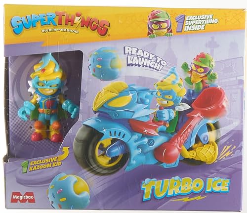 SUPERTHINGS Turbo Ice Scooter with Catapult Ice Cream Ball Launcher, Includes 1 Kazoom Kid and 1 SuperThing
