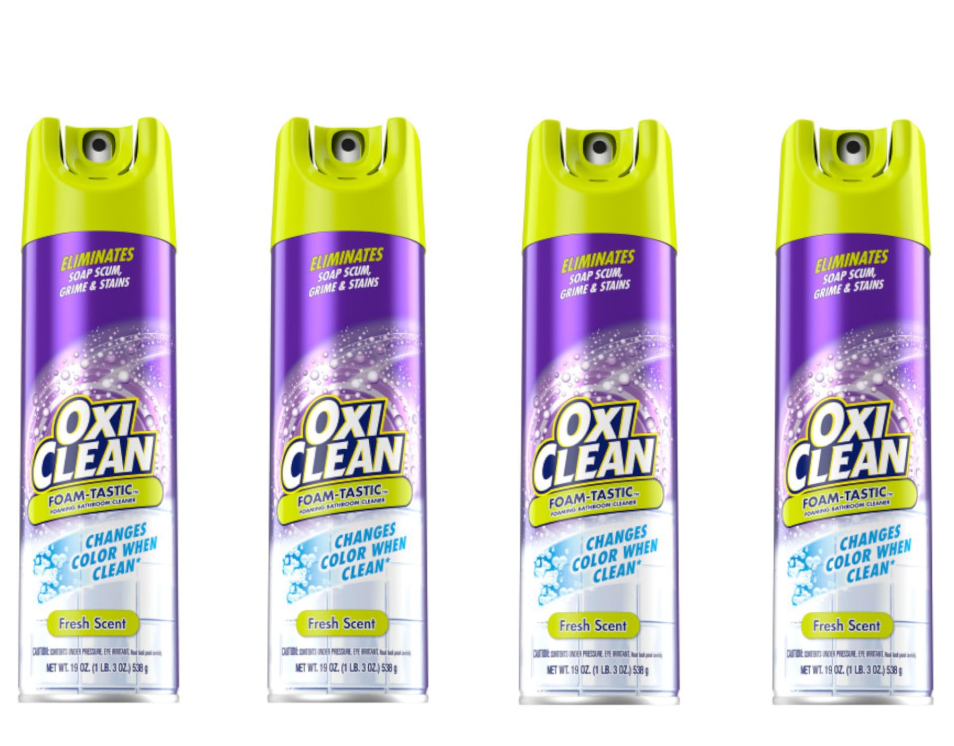 OxiClean Foam-Tastic Foaming Bathroom Cleaner, Fresh Scent, 19 oz (4 Pack)