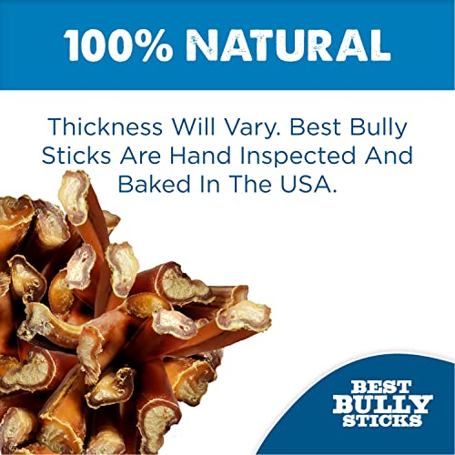 Best Bully Sticks 4 Inch All-Natural Bully Sticks for Dogs - 4β Fully Digestible, 100% Grass-Fed Beef, Grain and Rawhide Free | 8 oz