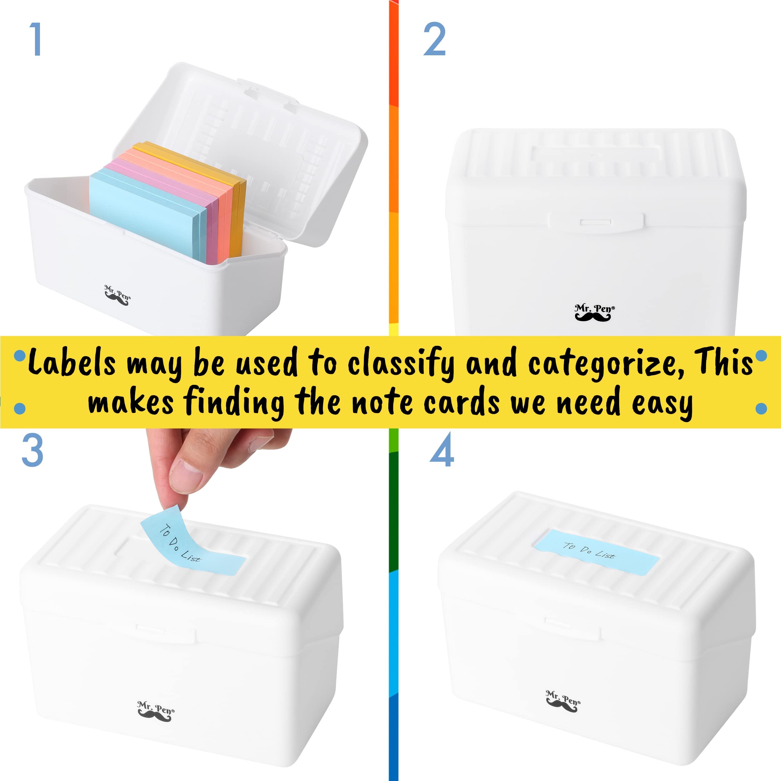 Mr. Pen- Index Card Holder, 2 Pack, 3x5 Index Card Box, Note Card Holder, Flash Card Box, Index Card Holder Box, Note Card Box, Flash Card Holder, Notecard Box, Notecard Holder, Flash Card Organizer