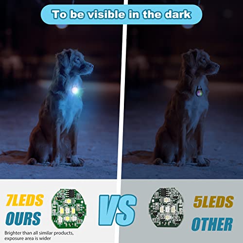 4 Modes Dog Lights for Night Walking, IP68 Waterproof Dog Light, High Capacity Rechargeable Dog Collar Lights for Night Time Clip On, Small and Light Dog Collar Light Collars