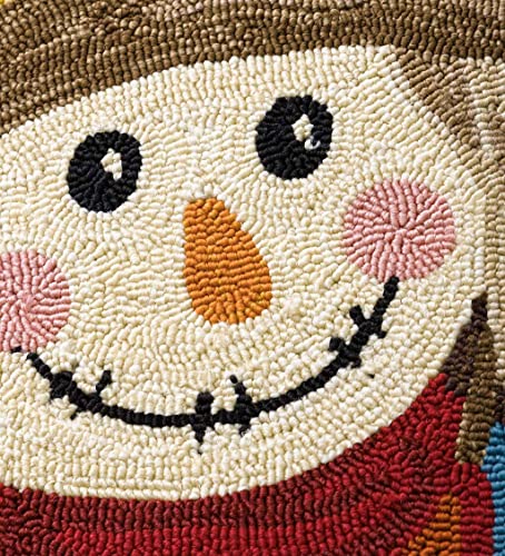 Plow & Hearth Indoor/Outdoor Scarecrow Hooked Polypropylene Accent Rug, Textured Floor Covering, Durable, Easy to Clean, Fade-Resistant, High-Traffic, Pet-Friendly, 24" x 42"