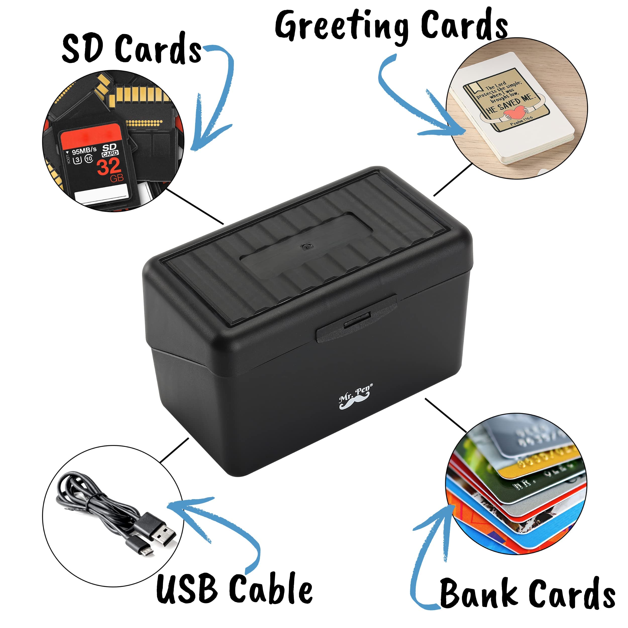 Mr. Pen- Index Card Holder, 2 Pack, 3x5 Index Card Box, Note Card Holder, Flash Card Box, Index Card Holder Box, Note Card Box, Flash Card Holder, Notecard Box, Notecard Holder, Flash Card Organizer