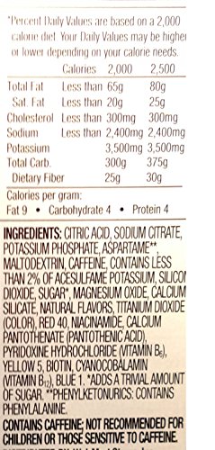 Great Value Sugar Free, Low Calorie ENERGY Watermelon Limeade Drink Mix (Pack of 6)