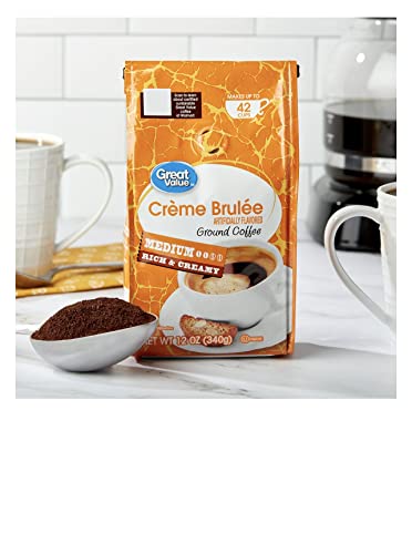 Great Value Crème Brulèe Medium Roasted Ground Coffee, 12 oz (Pack of 3) And One BVOJ SALES Pen Included In Every Order