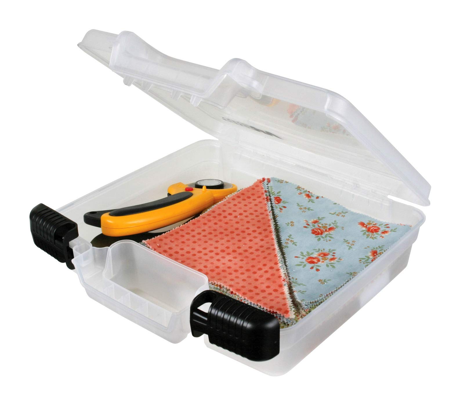 ArtBin 6972AB 10 inch Quick View Deep Base Carrying Case, Portable Art & Craft Organizer with Handle, [1] Plastic Storage Case, Translucent
