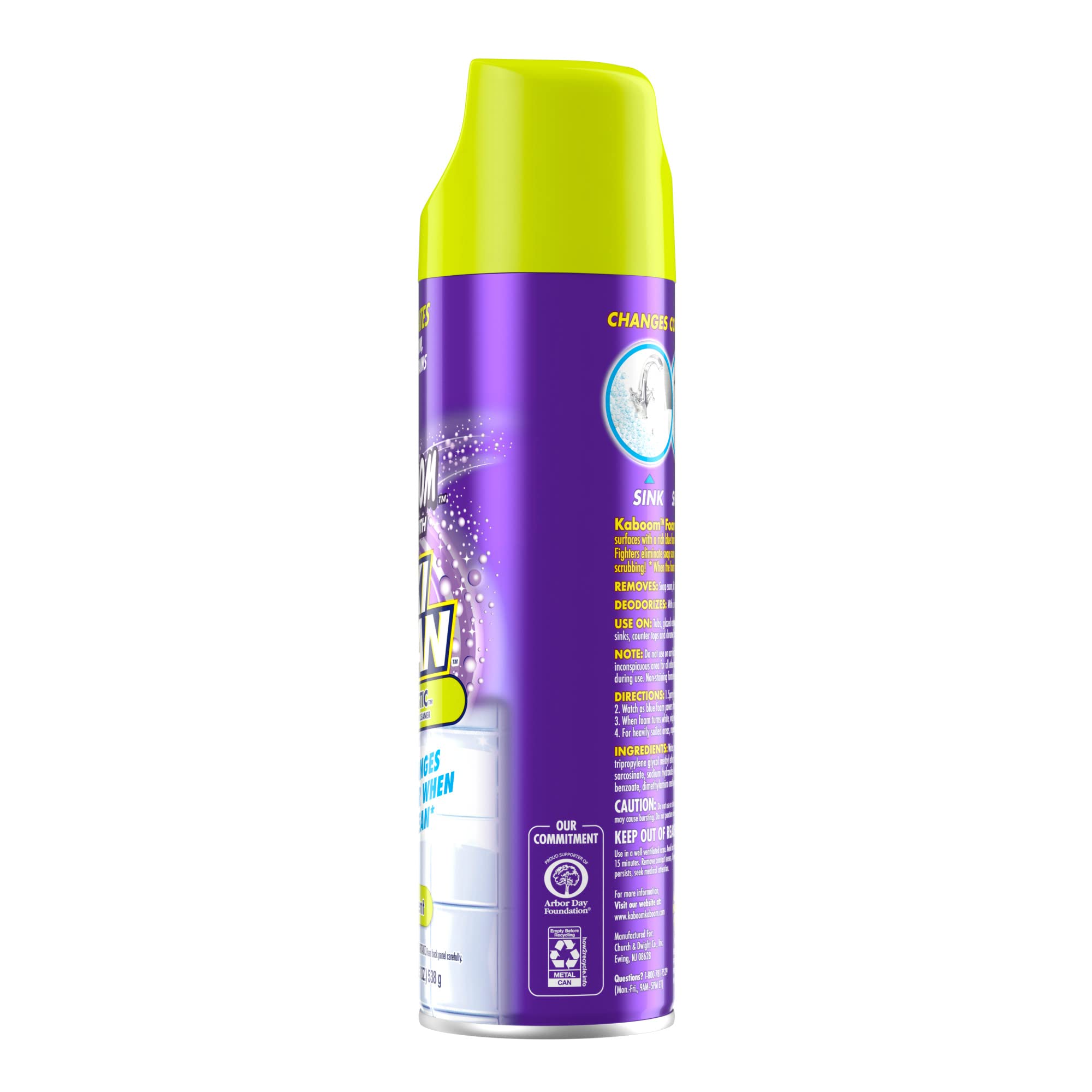 Kaboom Foam-Tastic Foaming Bathroom Cleaner, Fresh Scent, Spray Can, Eliminates Soap Scum, Grime and Stains,, 19 Oz (Pack of 8)