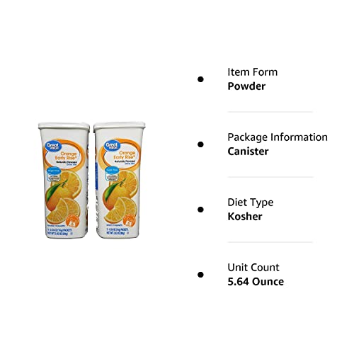 Great Value Orange Early Rise Drink Mix, 5 Count (Pack of 2)