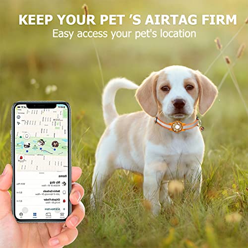 Airtag Dog Collar, Toirneach Adjustable Reflective Dog Collars with AirTag Holder Waterproof Integrated Silicone AirTag Cat Collar Holderwith Bell and Breakaway Buckle Width 0.6 inches