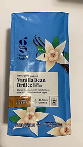 Naturally Flavored Vanilla Bean Brulee Light Roast Ground Coffee - 12oz (One Package)