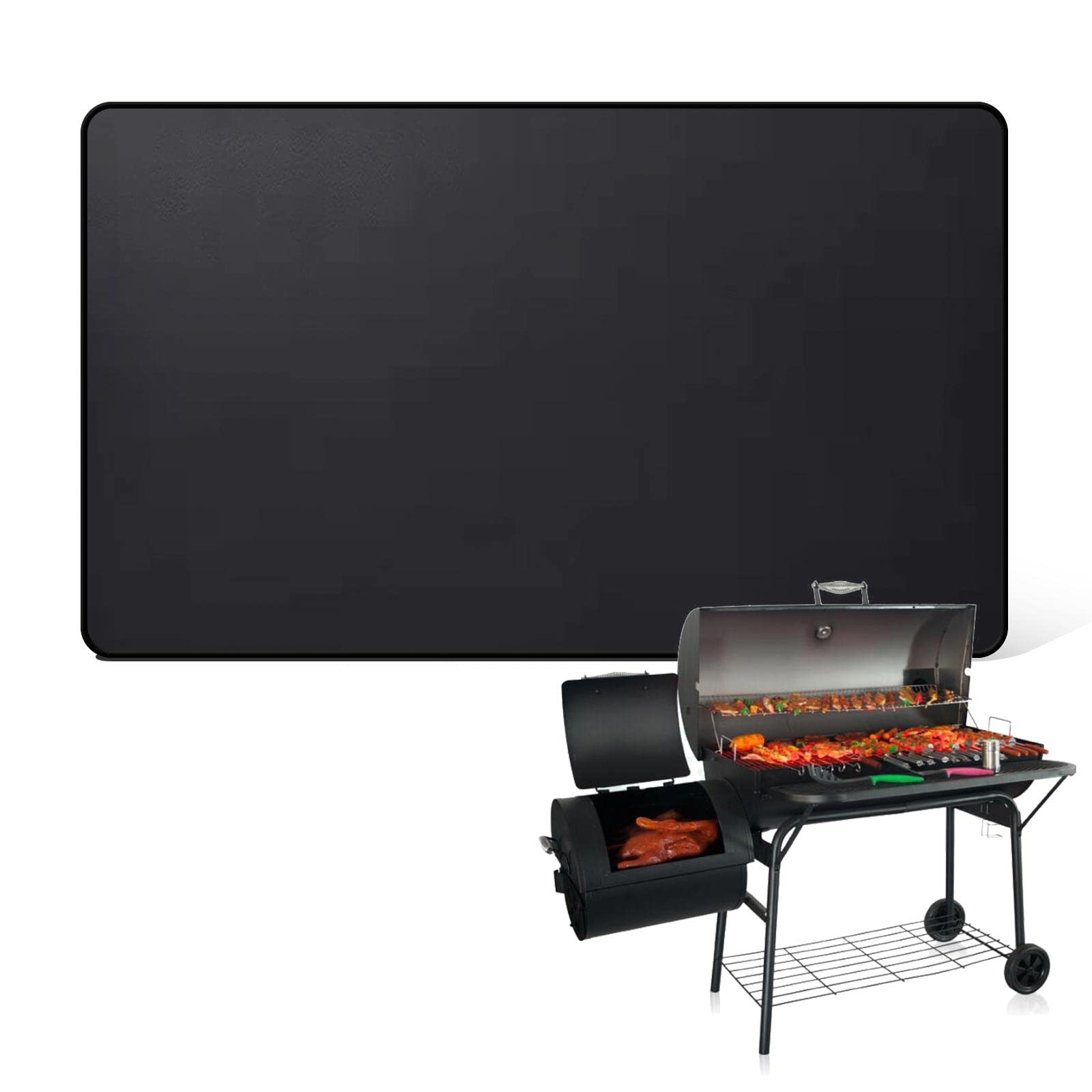 60 × 36 Inches Fire Resistant Mat for Fireplace, Rectangular Hearth Rugs for Fireplaces Fire Resistant, Floor Protective Rug for Indoor Outdoor, Reusable Under Grill Mat, Durable Fireproof Mat