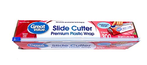 Great Value Slide Cutter Plastic Wrap, Clear, 300 sq ft