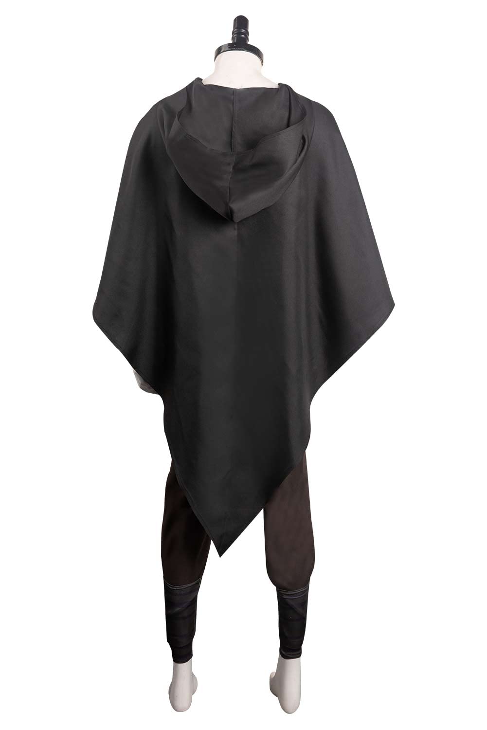 Cekalue Men's Death Wolf Costume Cat in Boots Cosplay Pants Cape Wrist Guard Leg Cover Black Hooded Cloak Halloween