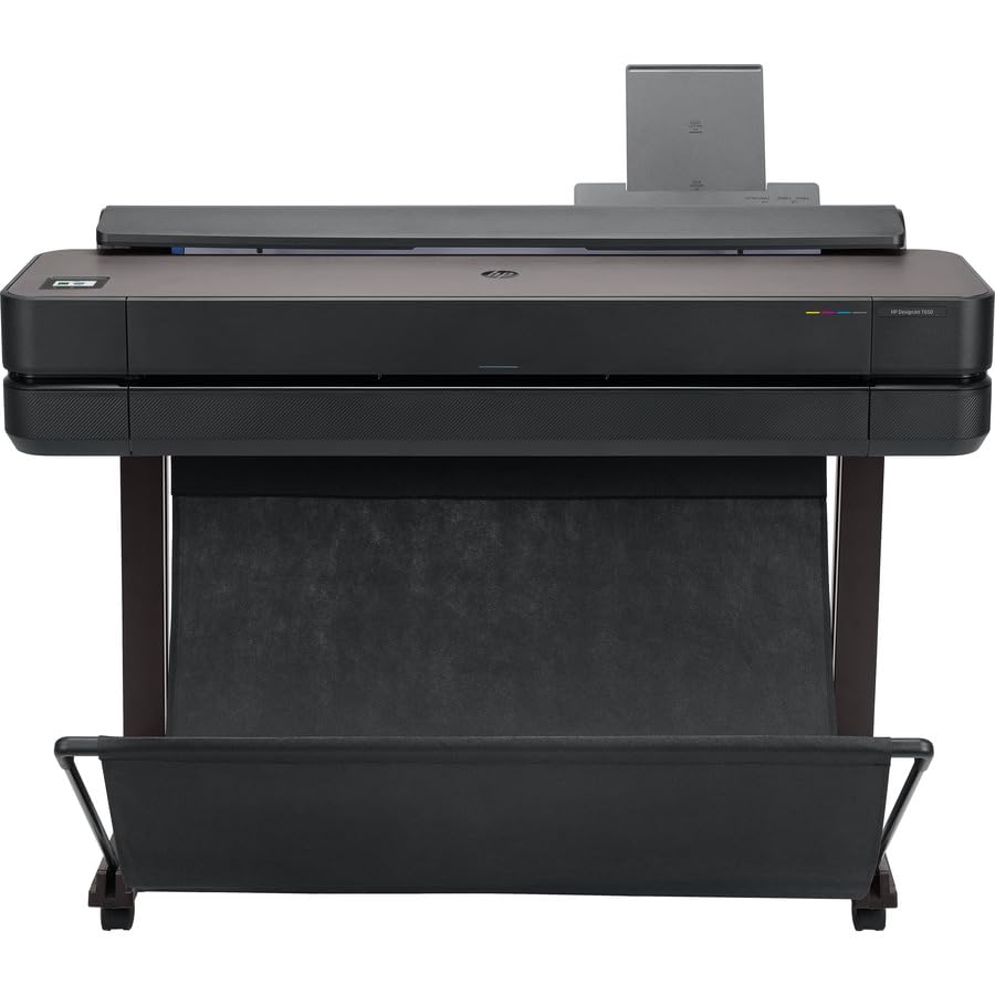 HP DesignJet T650 Large Format 36-inch Plotter Printer, Includes 2-Year Warranty Care Pack (5HB10H), Black