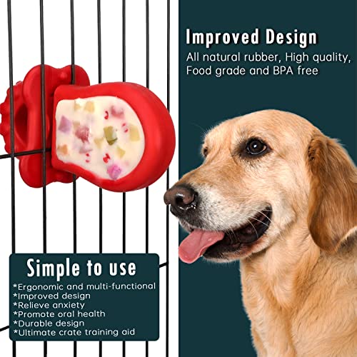 Dog Crate Training Tool Peanut Butter Treat Dispenser Licking Toy for Puppy Behavior Tool Secures to Cage to Help Reduce Anxiety,Stress, Boredom Improved Durable Design Fits All Crates