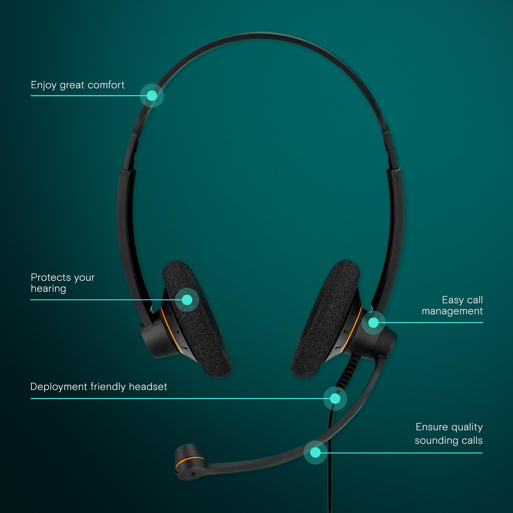 Sennheiser Consumer Audio SC 60 USB ML (504547) - Double-Sided Business Headset | For Skype for Business | with HD Sound, Noise-Cancelling Microphone, & USB Connector (Black)