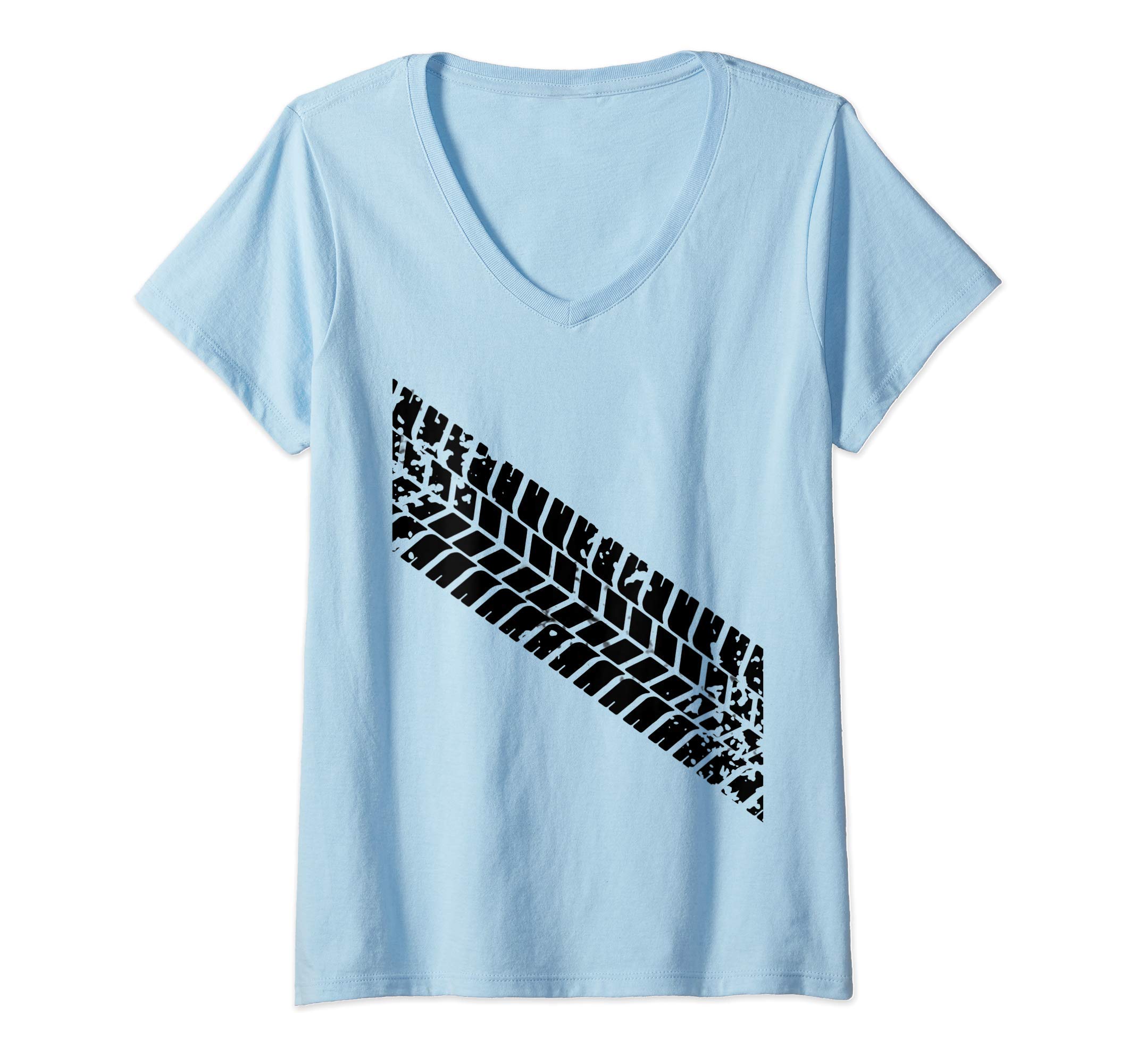 Womens Tire Tread Mark Skid Tyre V-Neck T-Shirt