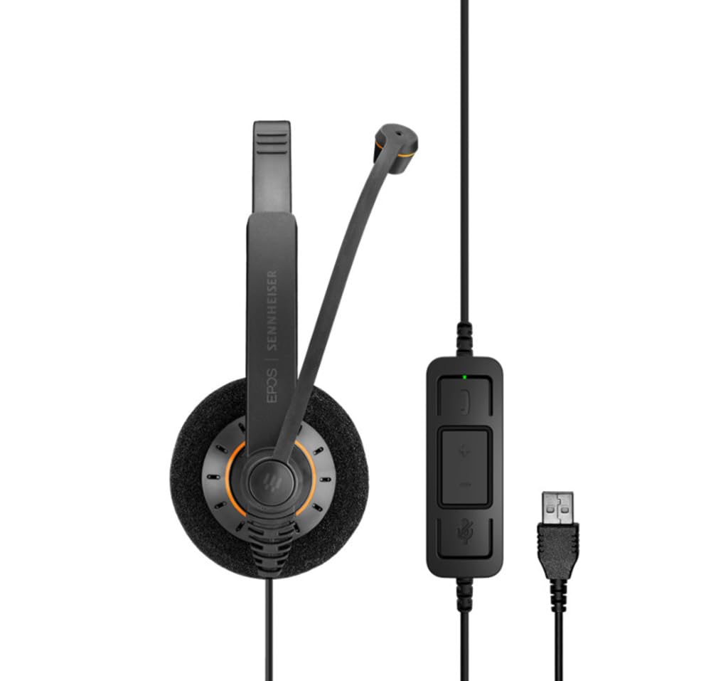Sennheiser Consumer Audio SC 60 USB ML (504547) - Double-Sided Business Headset | For Skype for Business | with HD Sound, Noise-Cancelling Microphone, & USB Connector (Black)