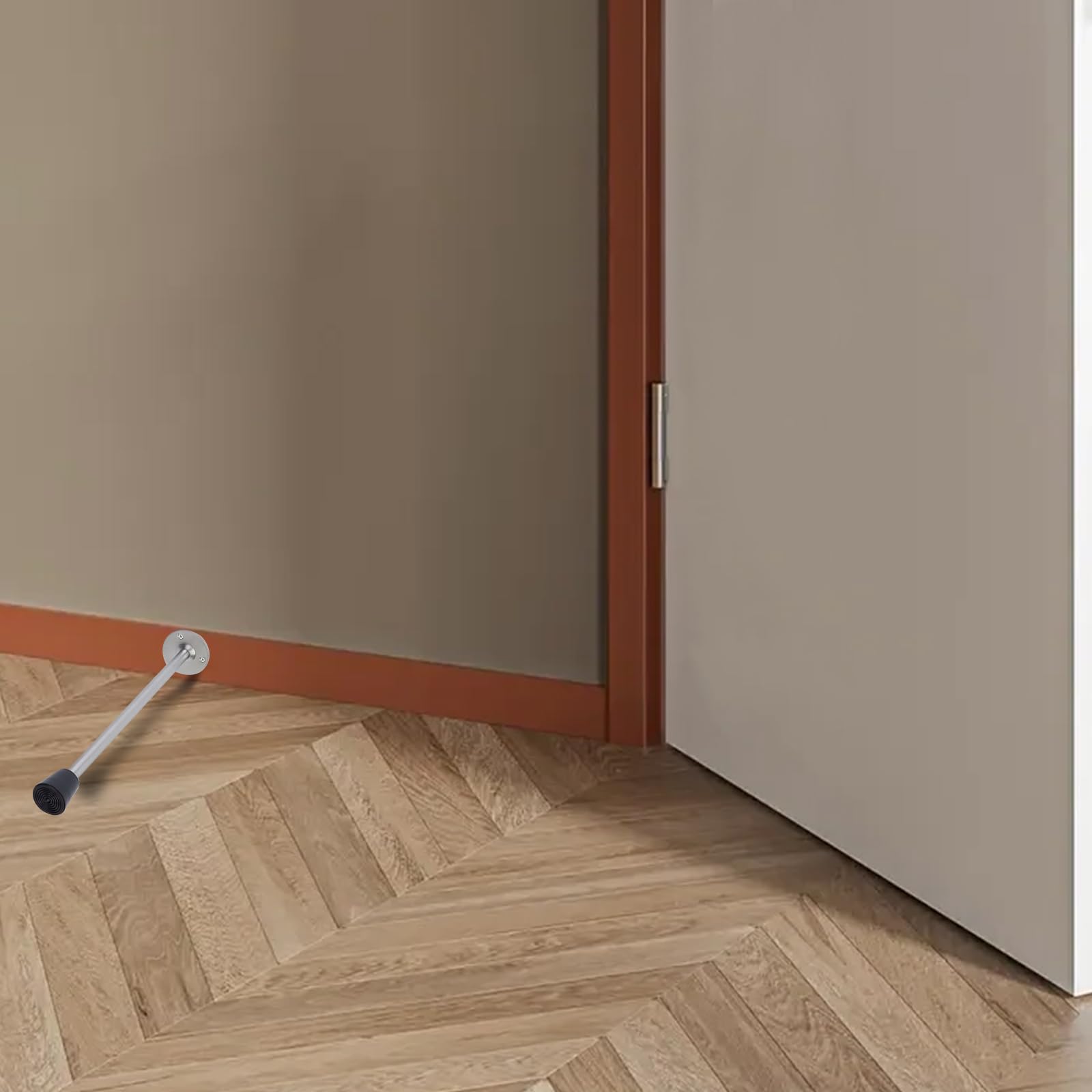 Rannb Extra Long Door Stopper Wall Mount Door Stop Bumper with Rubber Tip 250mm/10" Total Length - Pack of 2