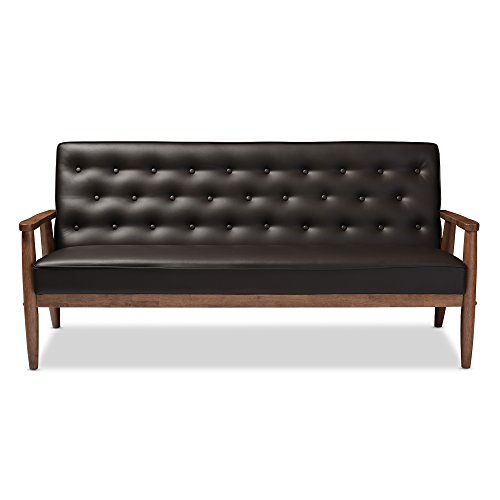 Baxton Studio BBT8013-Brown Sofas, Brown