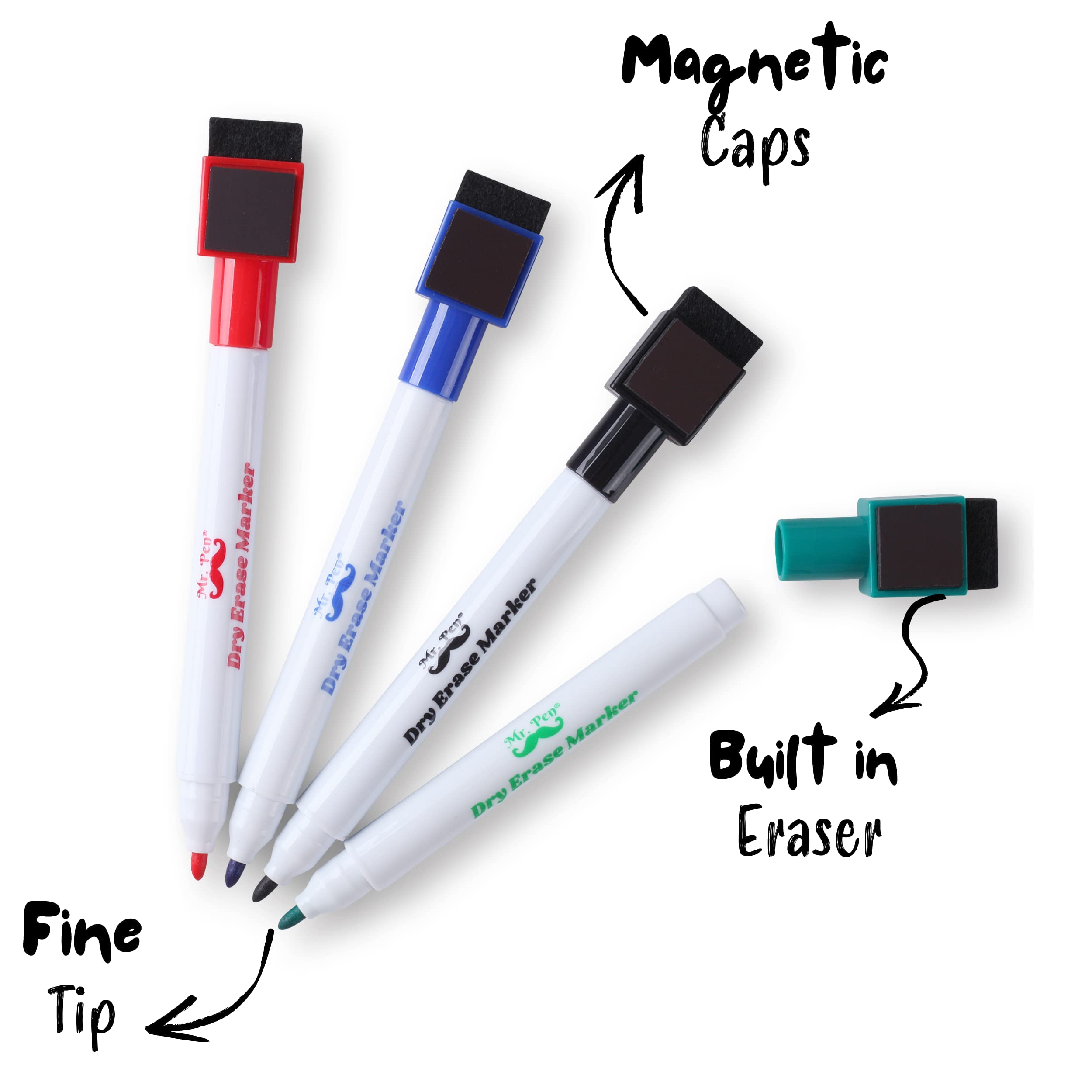 Mr. Pen- Magnetic Dry Erase Whiteboard, 12" x 8.3", Magnetic Dry Erase Board Sheet with 4 Dry Erase Markers, Magnetic Whiteboard for Fridge, Fridge Whiteboard, Dry Erase Board Magnetic