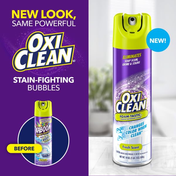 OxiClean Foam-Tastic Fresh Scent Bathroom Cleaner, 19 oz, 2 count