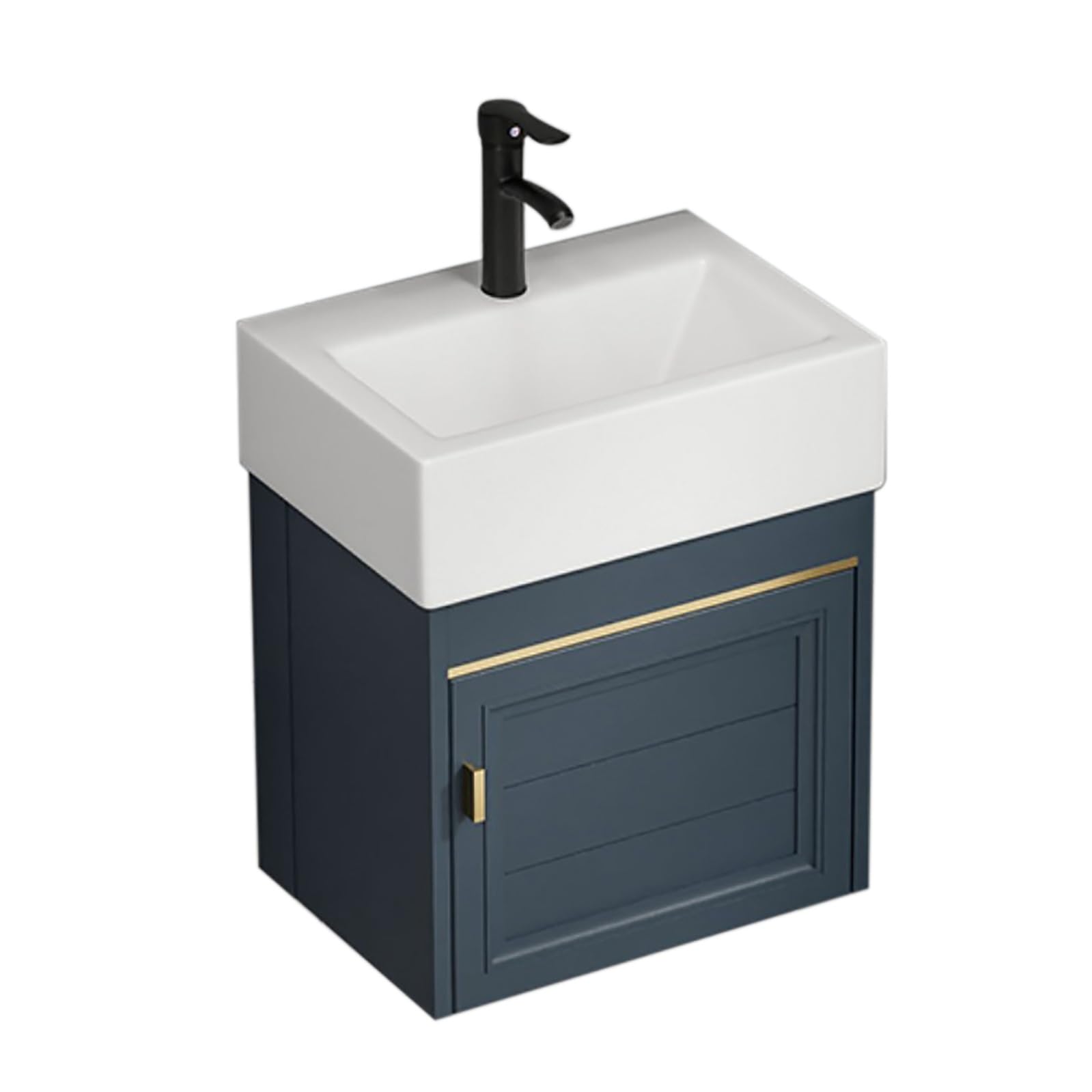 Vessel Sink Rectangular, Ceramic Vessel Sinks for Bathrooms, Modern Pianted Wall Mounted Vessel Sink Cabinet Set, Bathroom Ceramic Washbasin and Faucet Combo, for Small Space ( Size : 33*29cm/12.9*11.
