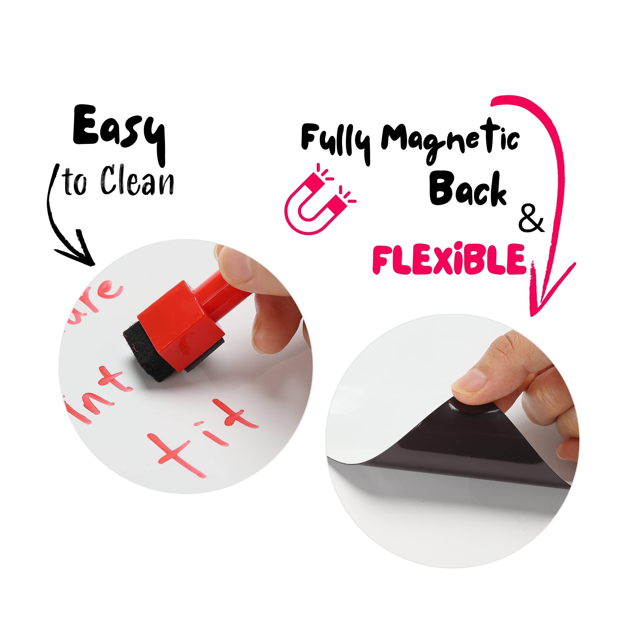 Mr. Pen- Magnetic Dry Erase Whiteboard, 12" x 8.3", Magnetic Dry Erase Board Sheet with 4 Dry Erase Markers, Magnetic Whiteboard for Fridge, Fridge Whiteboard, Dry Erase Board Magnetic