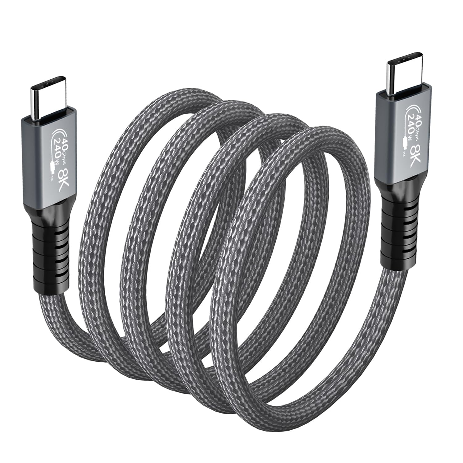 JASHALO 40Gbps USB 4 Thunderbolt Cable, 4 feet USB C to C Cable with 8K Video HD Display&240W Charging, Thunderbolt 3 Cable for iPhone 15Pro/15ProMax/15/15Plus, Type-C Laptop, Hub, Docking,and More
