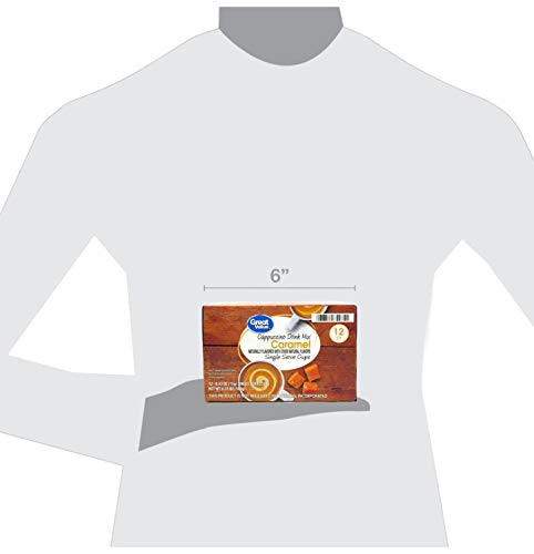 Great Value Cappuccino Coffee and Hot Drink Single Serve Pods, 12 Count (Caramel Cappuccino, Pack of 4)