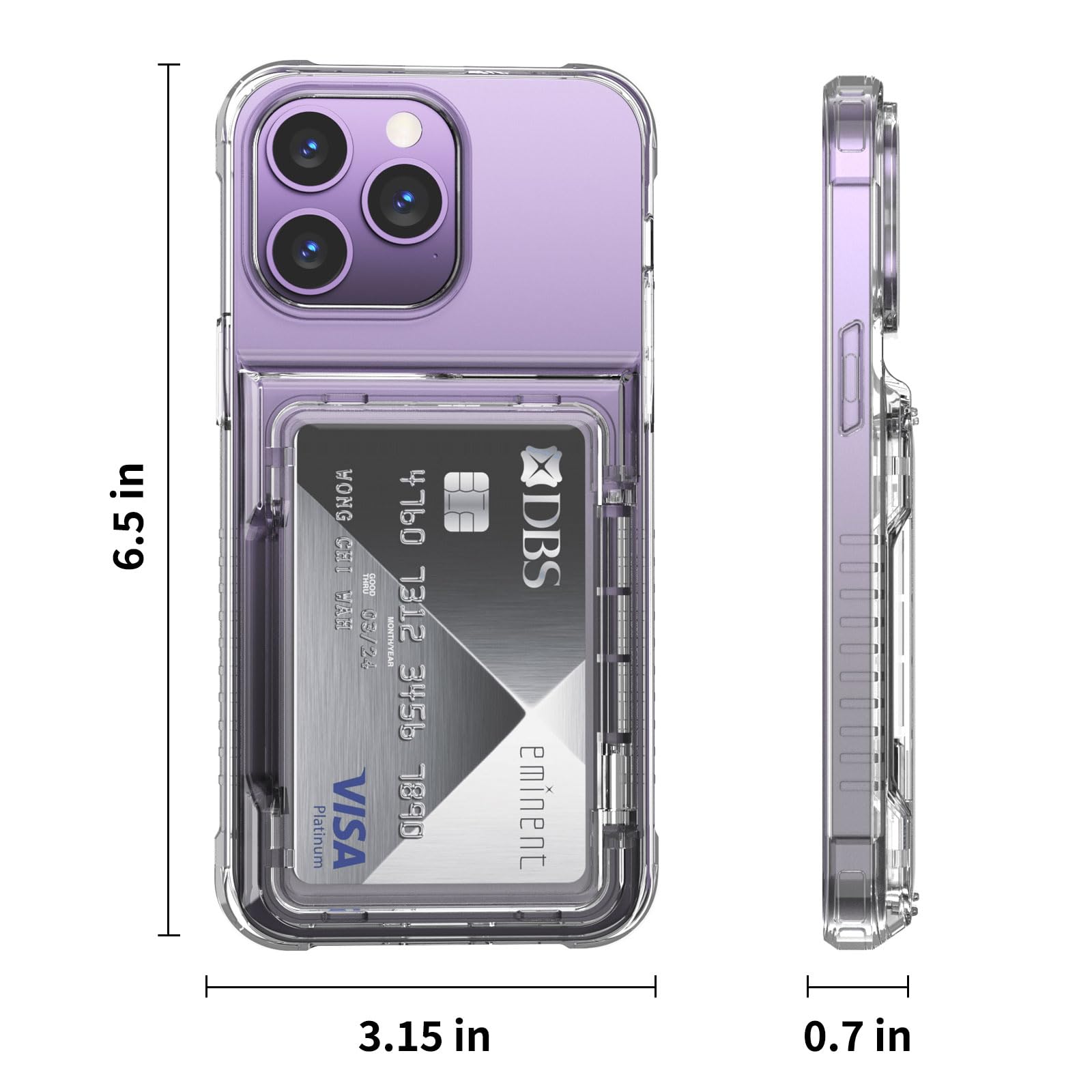 ACANDYA for iPhone 14 Pro Max Case Wallet Clear Protective Phone Case with Credit Card Holder Heavy Duty Protection Shockproof Anti-Scratch Anti-Yellow Cover for iPhone 14 Pro Max 6.7 inch Transparent