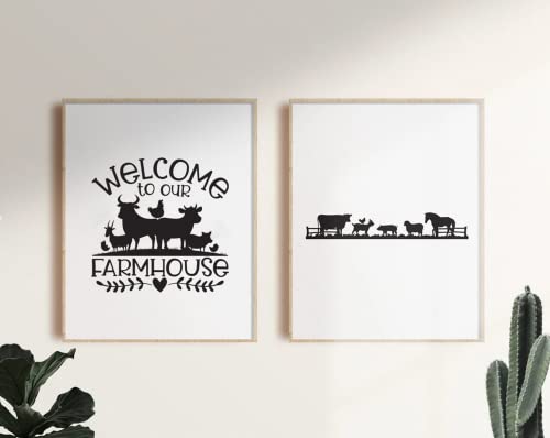 JAJADO Kitchen Farmhouse Silk Screen Stencils Reusable Adhesive Stencil Kitchen Sign Mesh Transfer Screen Print Stencils for Wood, Fabric, Pillow, Chalkboard, Wall Home Decor DIY Craft Project