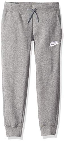 Nike Girls NSW Pe Pant, Carbon Heather/White, X-Small