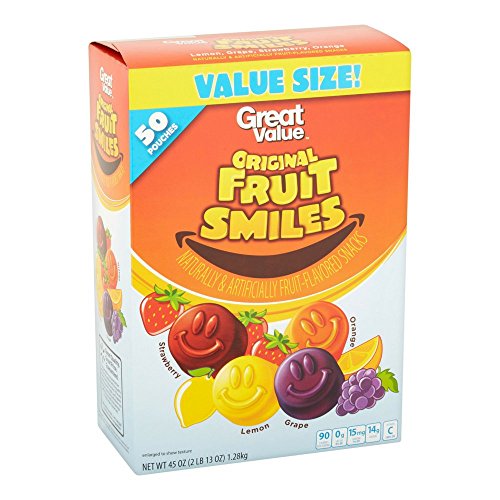 Great Value Original Fruit Smiles, 45 OZ, Pack of 1