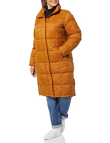 Amazon Essentials Women's Lightweight Quilted Long Puffer Winter Coat, Tan, X-Large