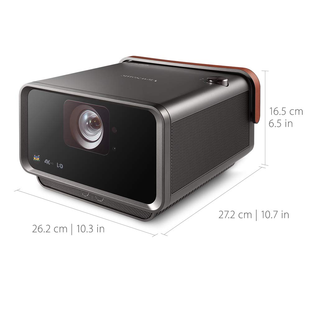 ViewSonic (X10-4KE) 4K UHD Projector with 2400 LED Lumens, Shorter Throw, Harman Kardon Speakers, HDMI, USB C, 125% Rec 709, and Frame Interpolation Technology for Home Theater