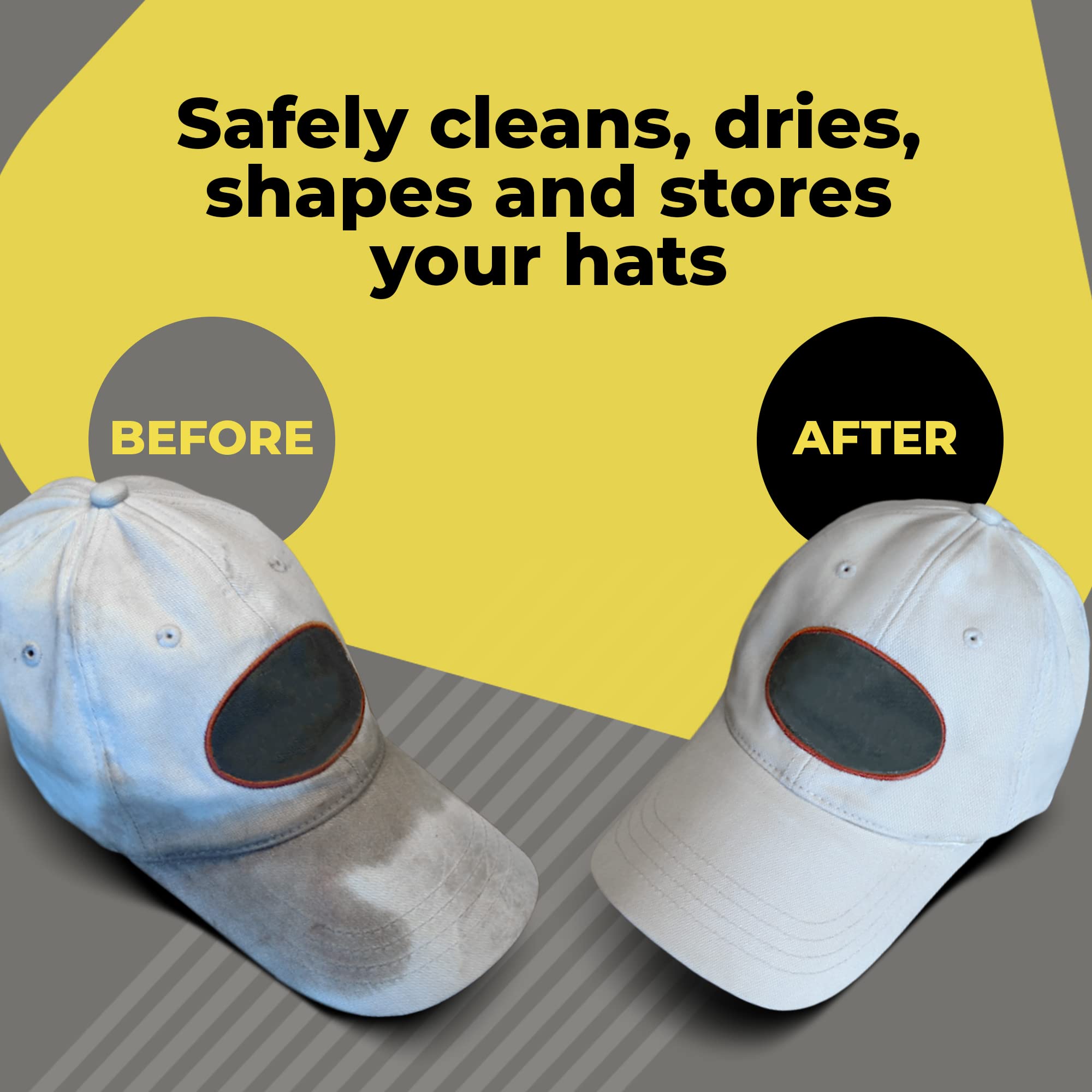 Ballcap Buddy - Original and Patented Hat Cleaner, Hat Washer for Washing Machine or Dishwasher, Cap Washer Frame for Flat & Curved Hats, Black, Made in USA