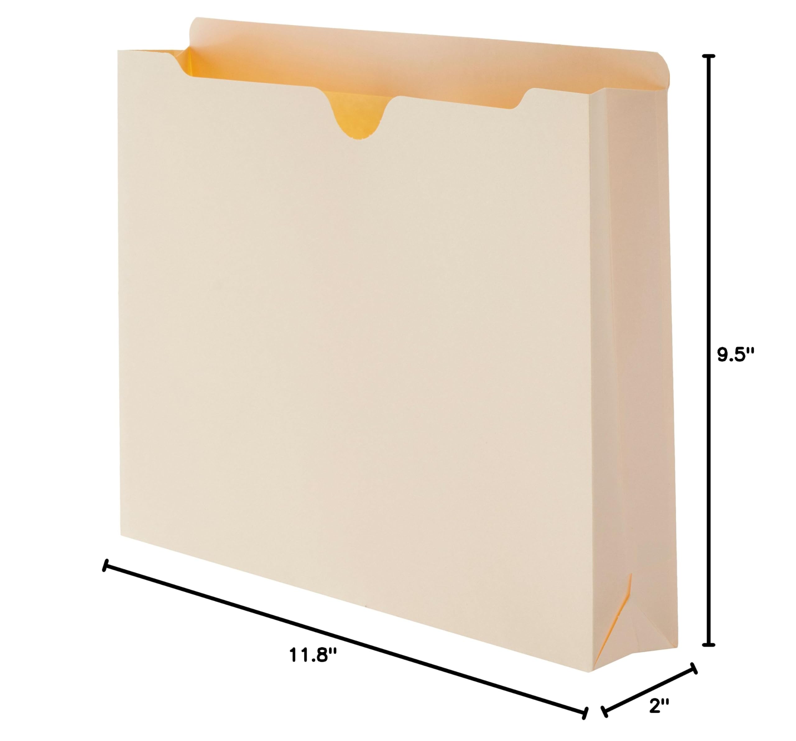 Amazon Basics File Folders Jacket, Reinforced Straight-Cut Tab, 2 Inch Expansion, Letter Size, Manila, 50-Pack - AMZ601