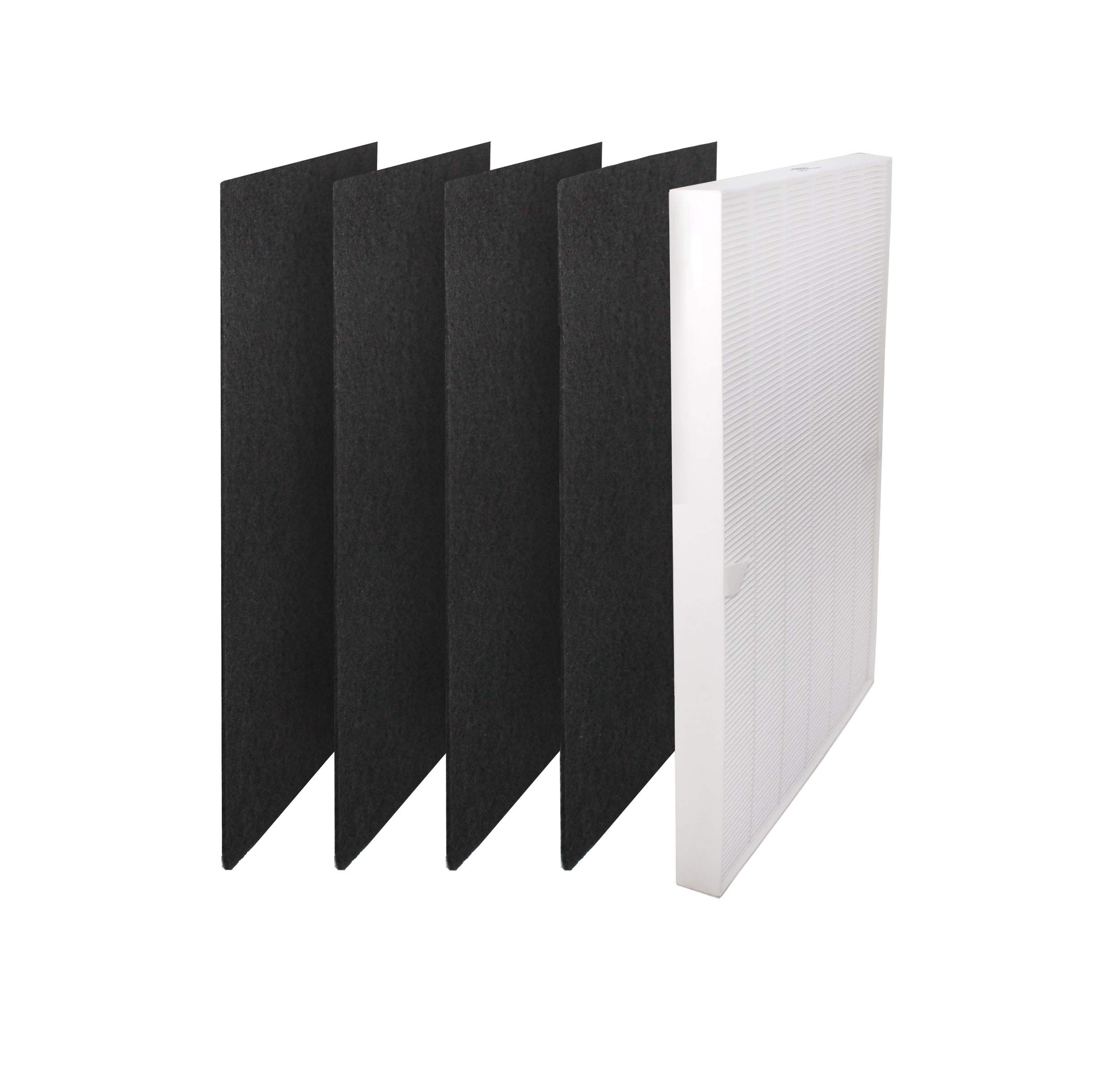 LifeSupplyUSA True HEPA + 4 Carbon Replacement Filters Compatible with Winix 115115 Size 21 and Plasma Wave WAC5300, WAC5500, WAC6300, 5000, 5000b, 5300, 5500, 6300 & 9000 (3-Pack)